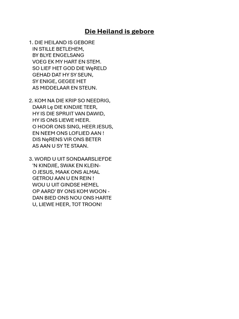 Die Heiland Is Gebore | PDF