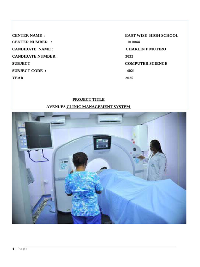 Avenues Clinic Management System Project | PDF | Software | Microsoft ...