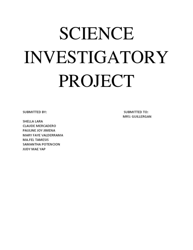Science Investigatory Project | PDF