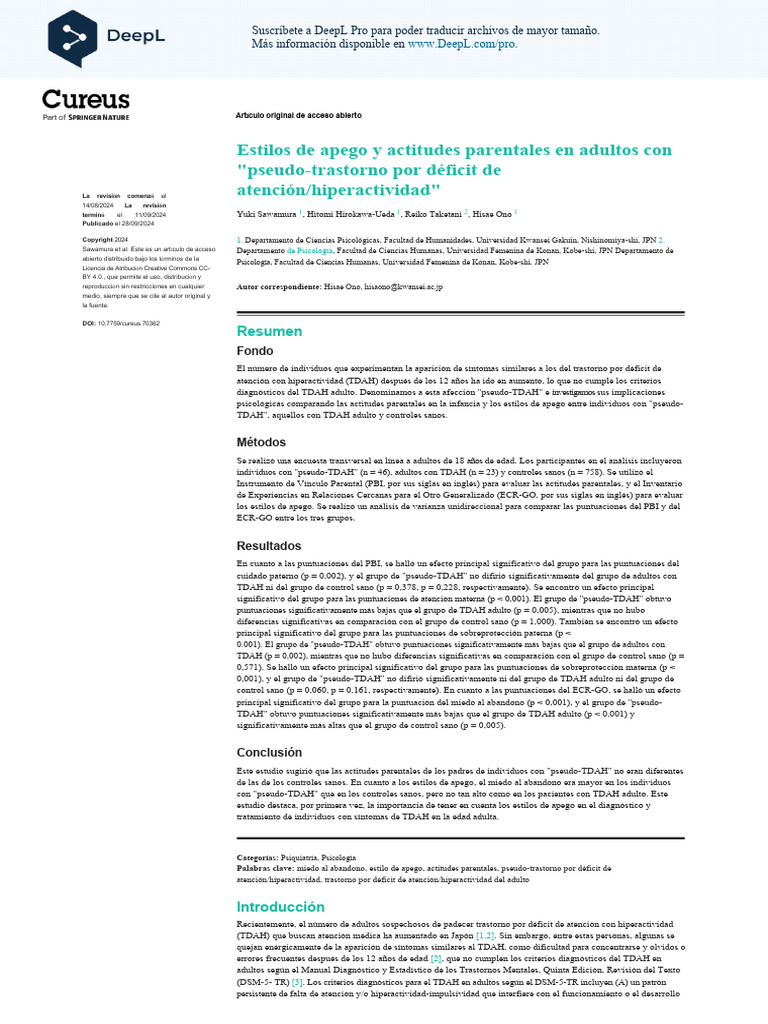Attachment Styles and Parenting Attitudes in Adults With "Pseudo ...