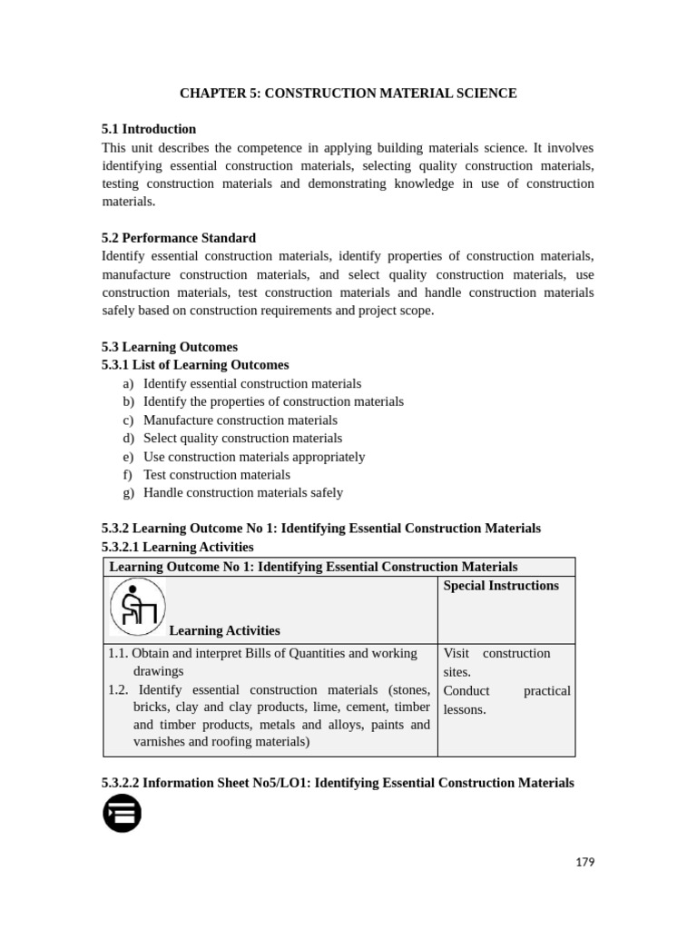 Costruction Materials Curriculum Easy Tvet | PDF | Concrete | Cement