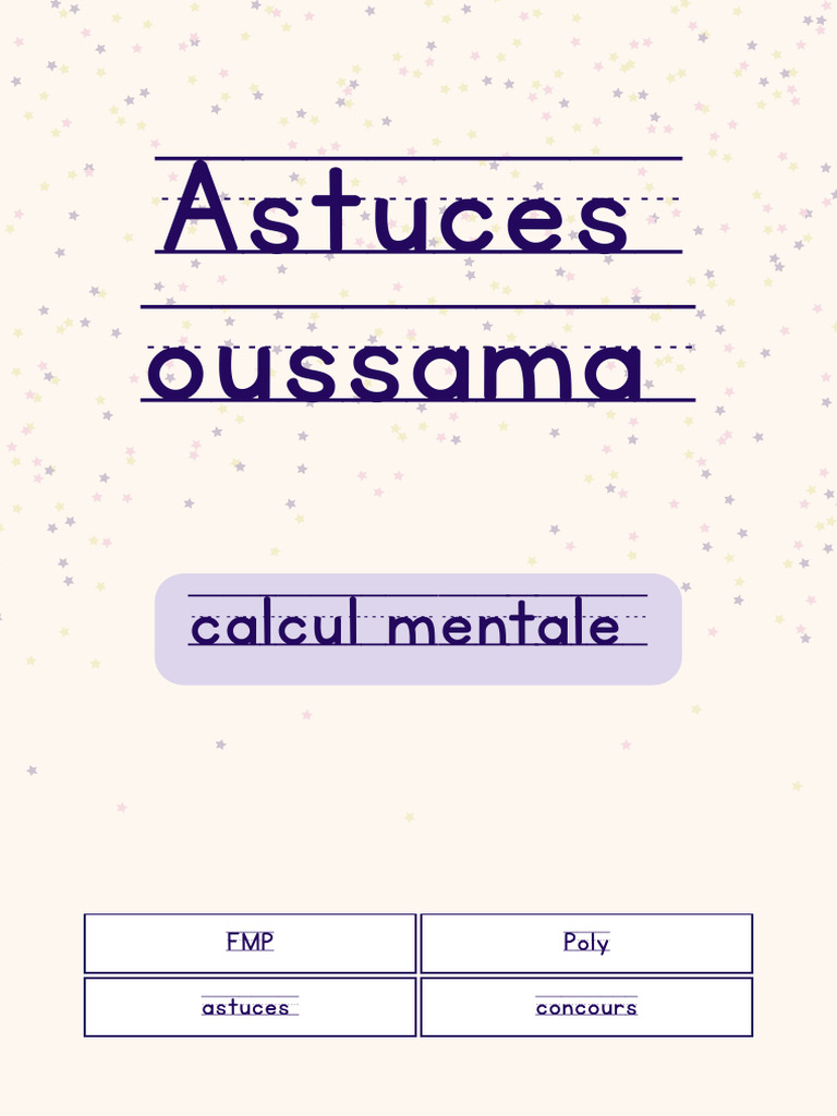 Astuces Calcul Mental Oussama Med | PDF