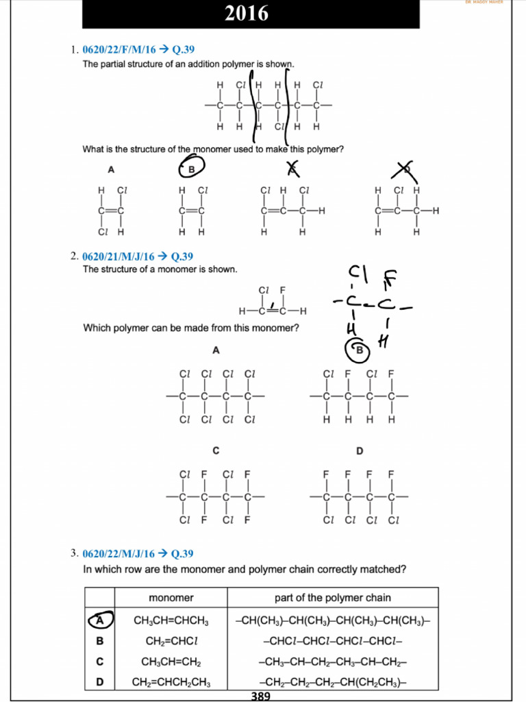 Polymers Questions | PDF