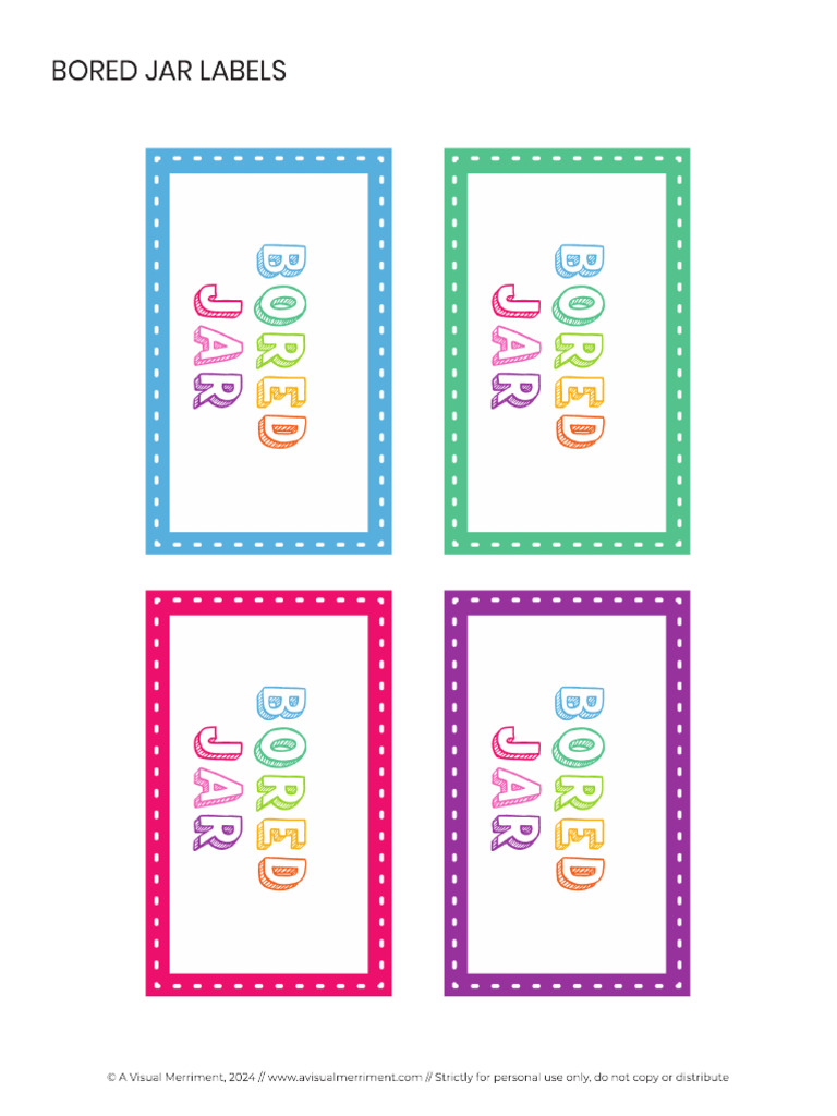 Bored Jar Labels | PDF