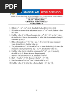 Grade 9 Worksheet Polynomials | PDF | Polynomial | Factorization