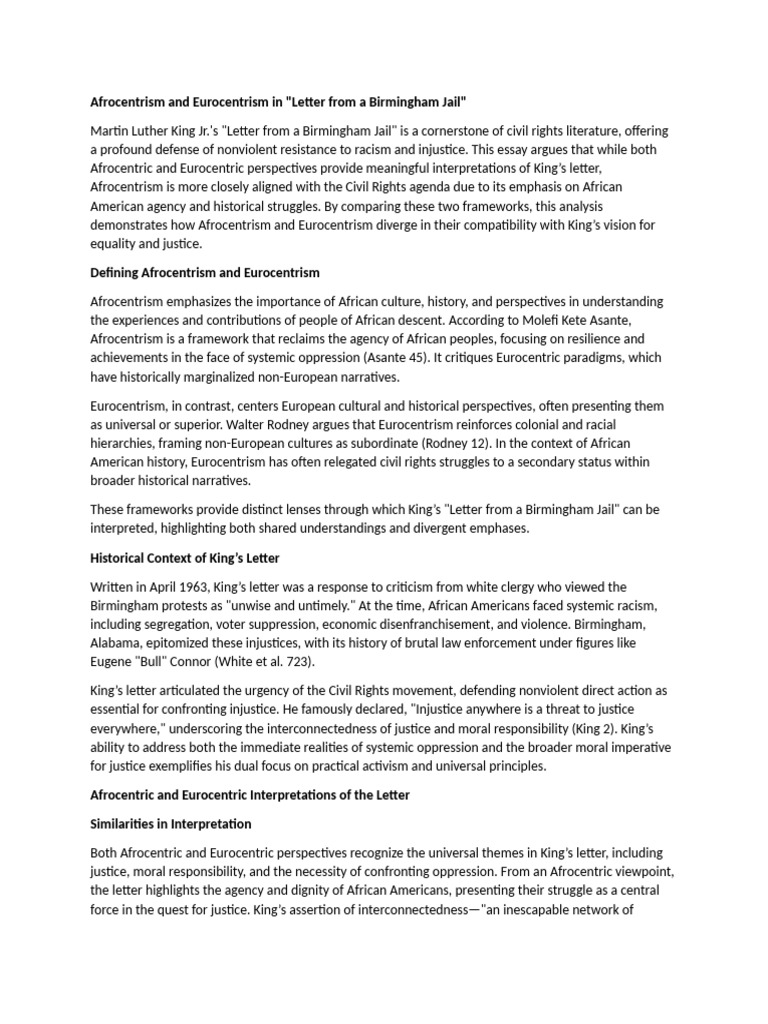 Afrocentrism and Eurocentrism in | PDF | Afrocentrism | Justice