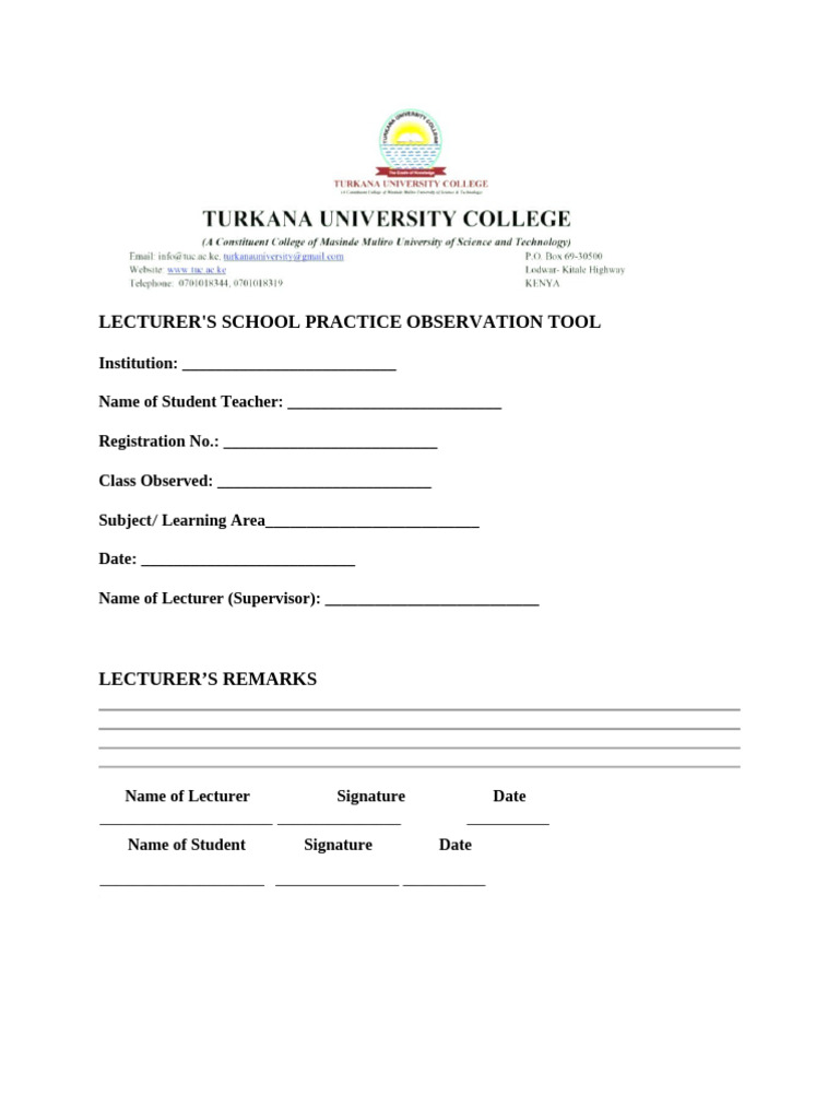 LECTURER Observation Tool | PDF