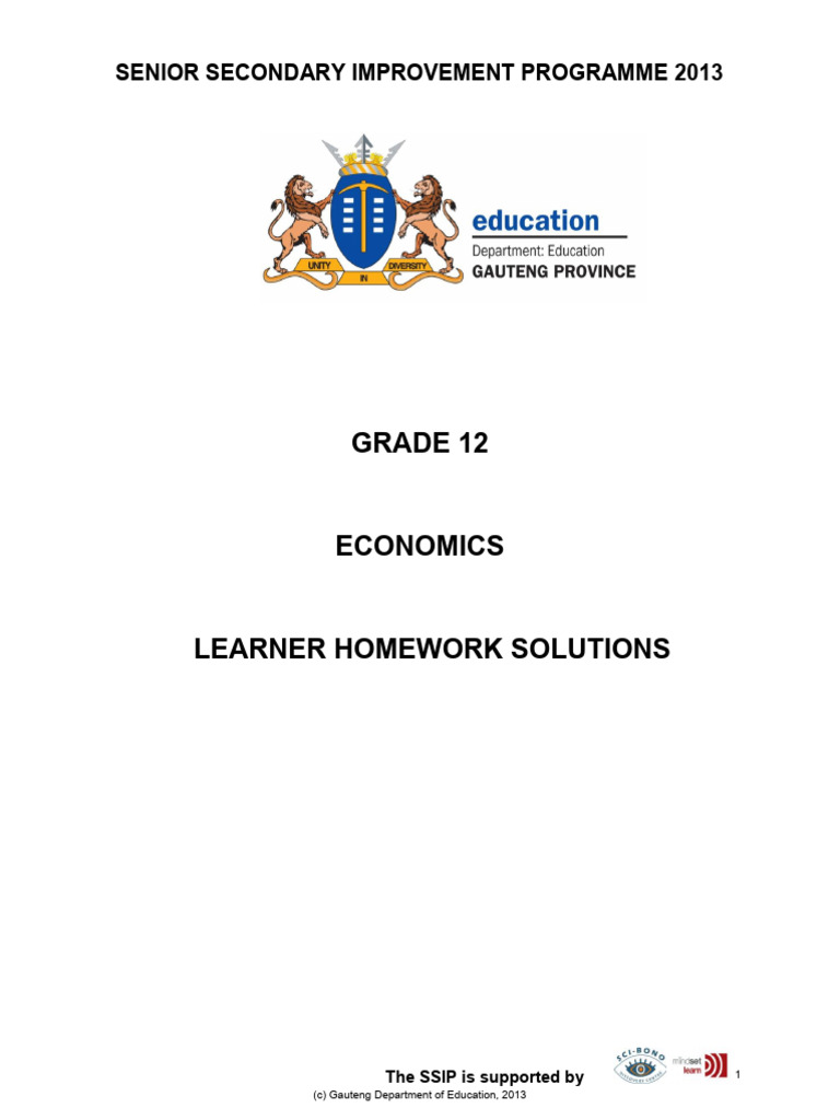 Grade 12 Economics Homework Solutions | PDF | Gross Domestic Product ...