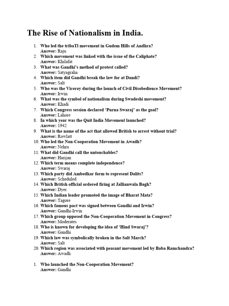 The Rise of Nationalism in India | PDF | Mahatma Gandhi | Indian ...