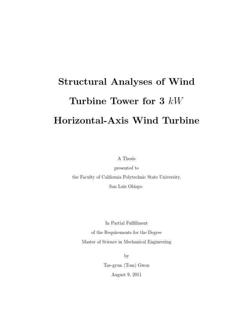 Structural Analyses of 3 KW HAWT | PDF | Wind Power | Wind Turbine