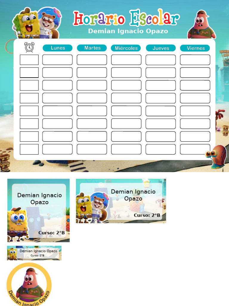 Tablas - Etiquetas - Horario | PDF