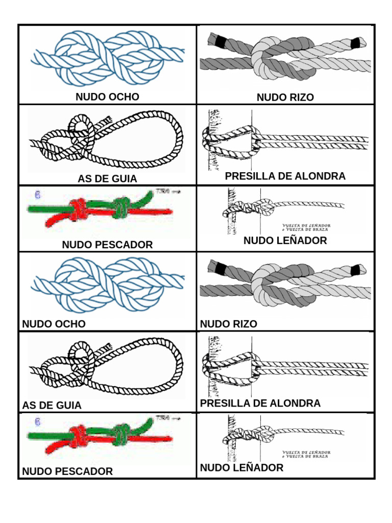 Tarjetas Nudos | PDF | Nudo | Cuerda