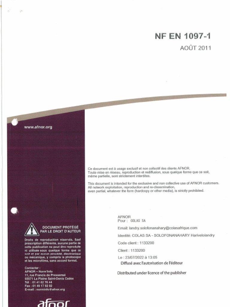 NF en 1097-1 | PDF