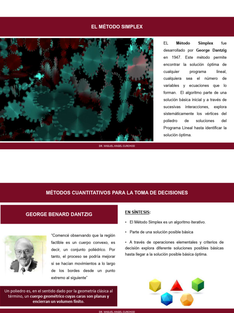 2024 08 22 El Metodo Simplex | PDF | Geometría | Matemáticas Aplicadas