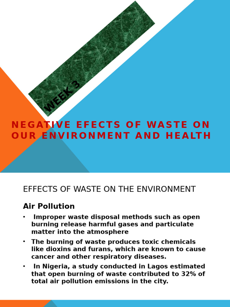 Effects of Waste Week 3 | PDF | Waste | Pollution
