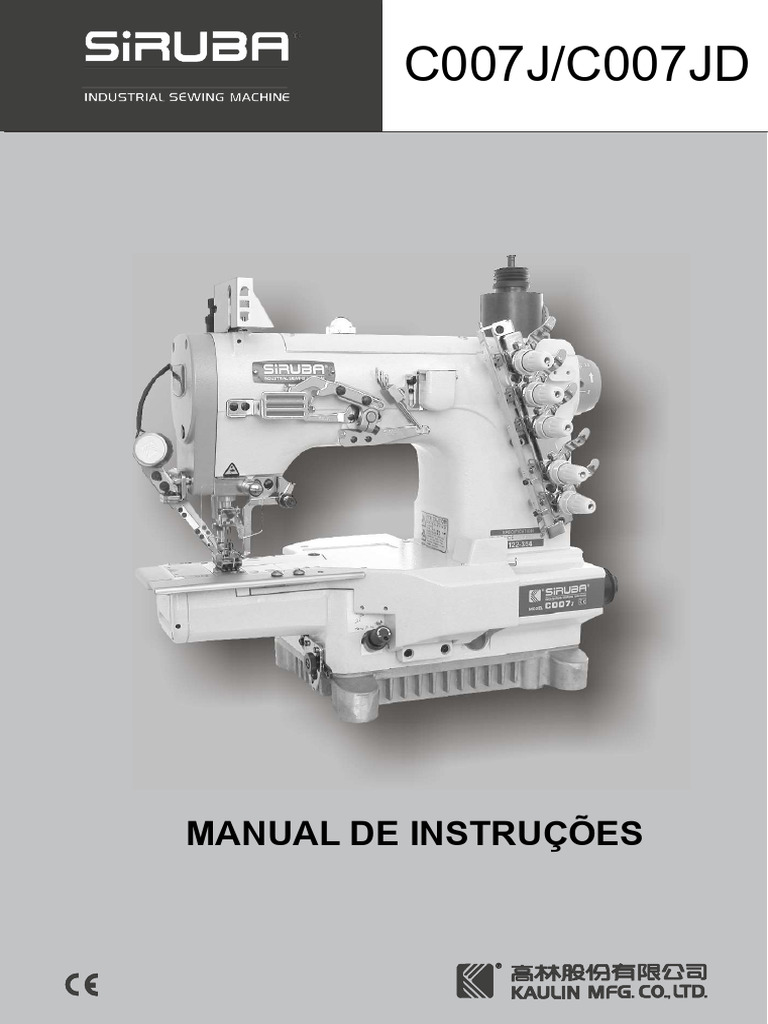 Manual de Instruções da Máquina C007J/C007JD | PDF | Máquinas | Máquina ...