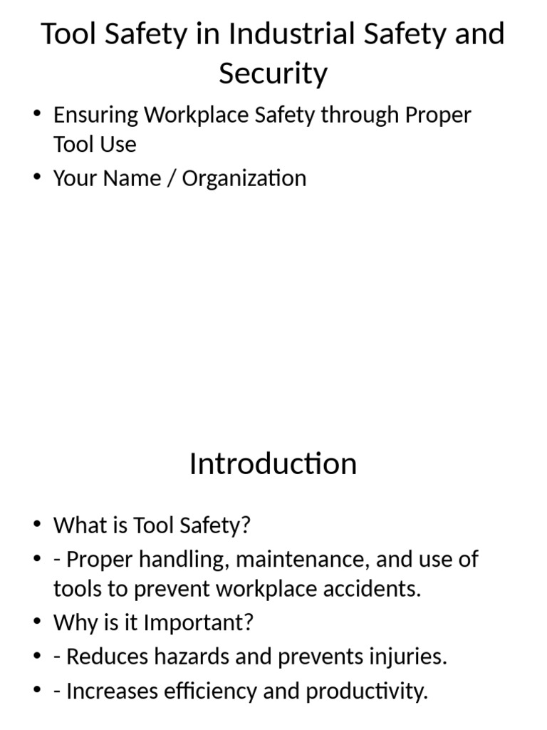 Tool Safety Presentation | PDF | Personal Protective Equipment | Safety