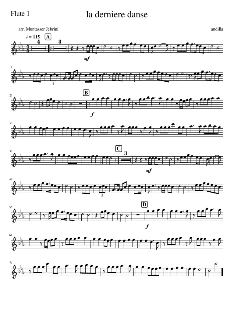 La Derniere Danse-Flute 1 | PDF