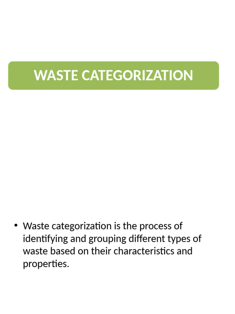 Waste Categorization | PDF