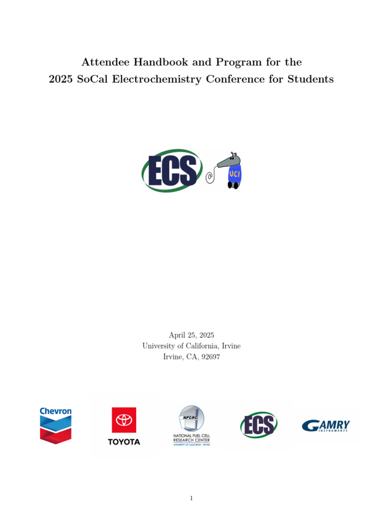 Attendee Handbook and Program For The 2025 SoCal Electrochemistry ...