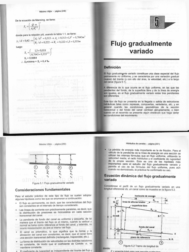 Flujo Gradualmente Variado | PDF | Pendiente | Flujo