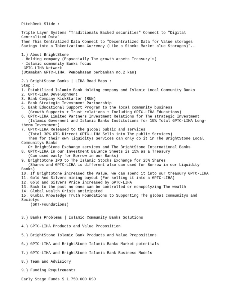 BrightStone GPTC-LIHA Network Currency | PDF | Banks | Investing