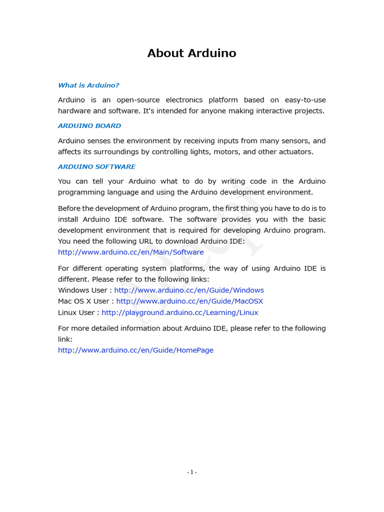 Lesson 1 Blinking LED | PDF | Light Emitting Diode | Arduino