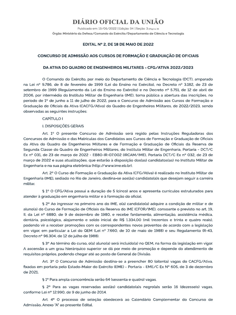 Edital Ime 2023 Ativa | PDF