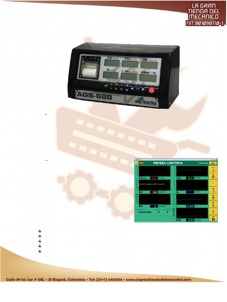 Ags-688 Analizador de Gases Brain Bee | PDF
