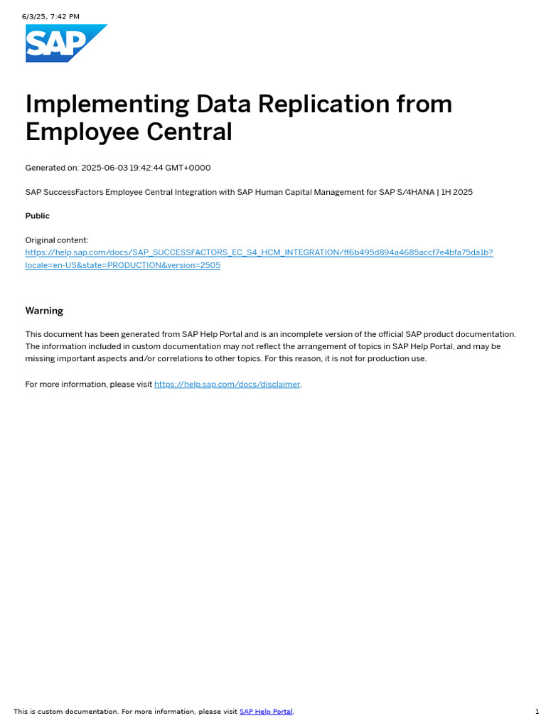 Configuring Replication of Employee Data From Employee Central | PDF | Employment | Enterprise ...