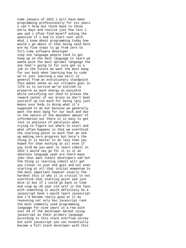 [English (Auto-generated)] Zero to Full-Time Programmer in 5 Steps [DownSub.com] | PDF | Java ...