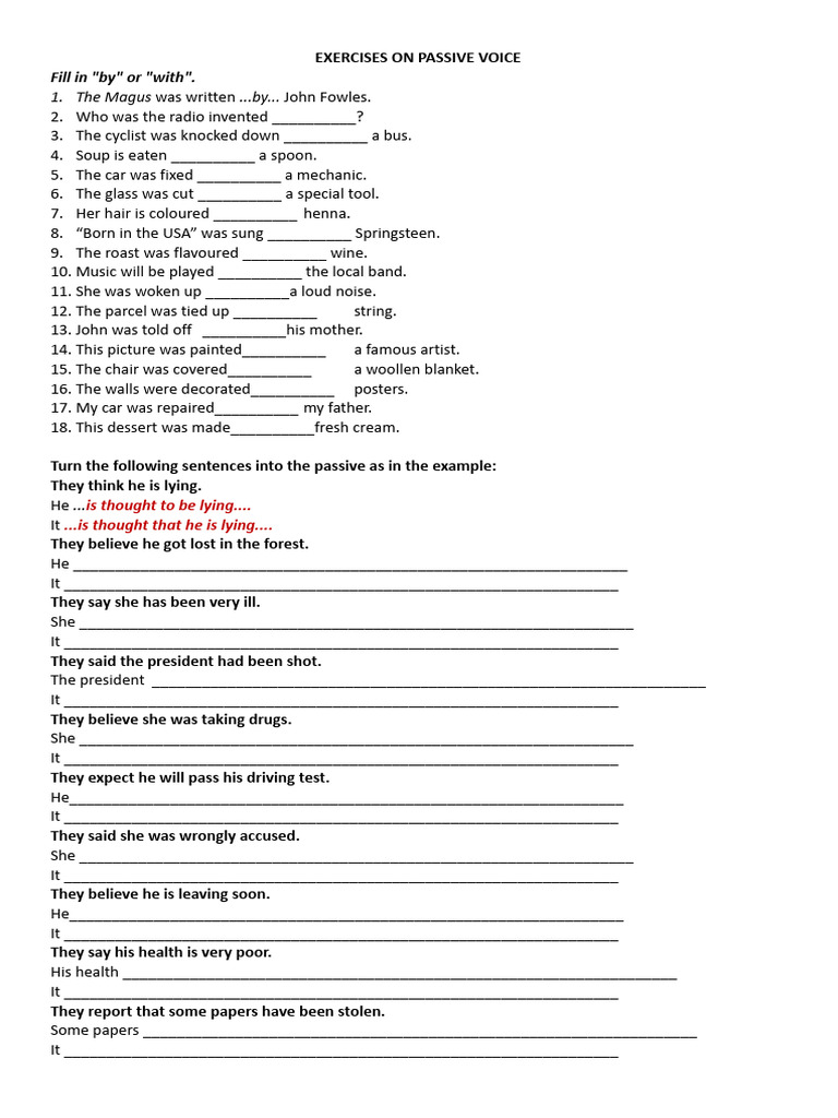 2-Exercises On Passive Voice | PDF