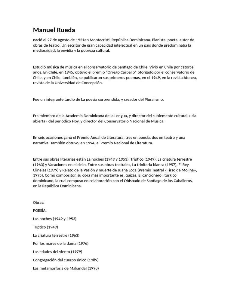 Biografia de Manuel Rueda | PDF