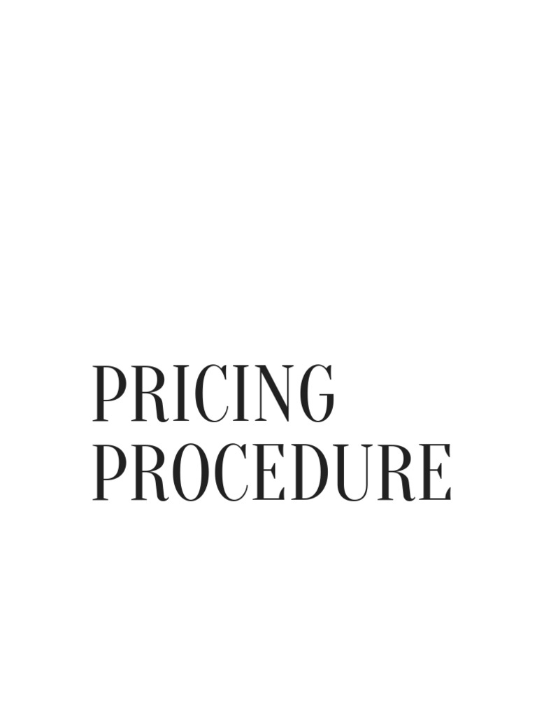 SAP MM Pricing Procedure Steps | PDF | Pricing