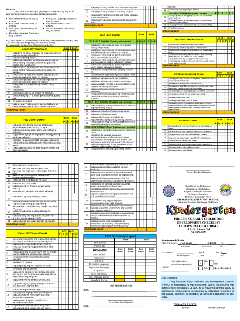 ECCD Checklist | PDF