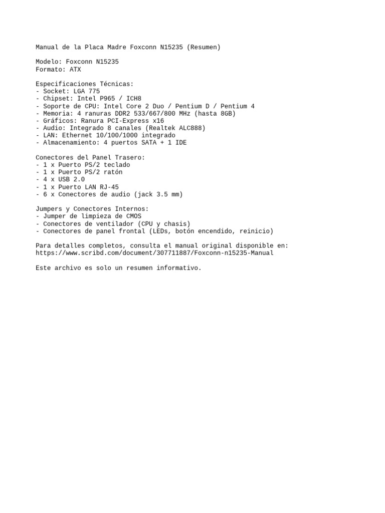 Manual Foxconn n15235 | PDF