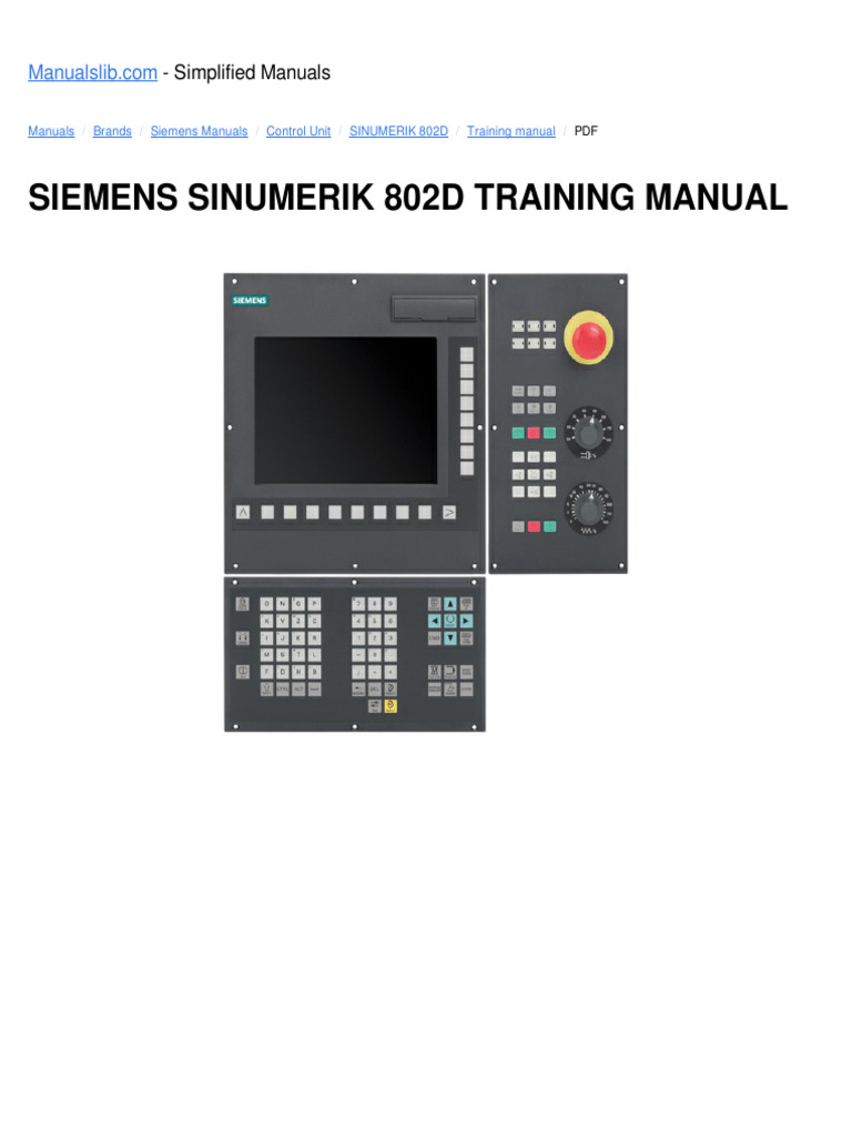Siemens Sinumerik 802D Training Manual: - Simplified Manuals | PDF ...