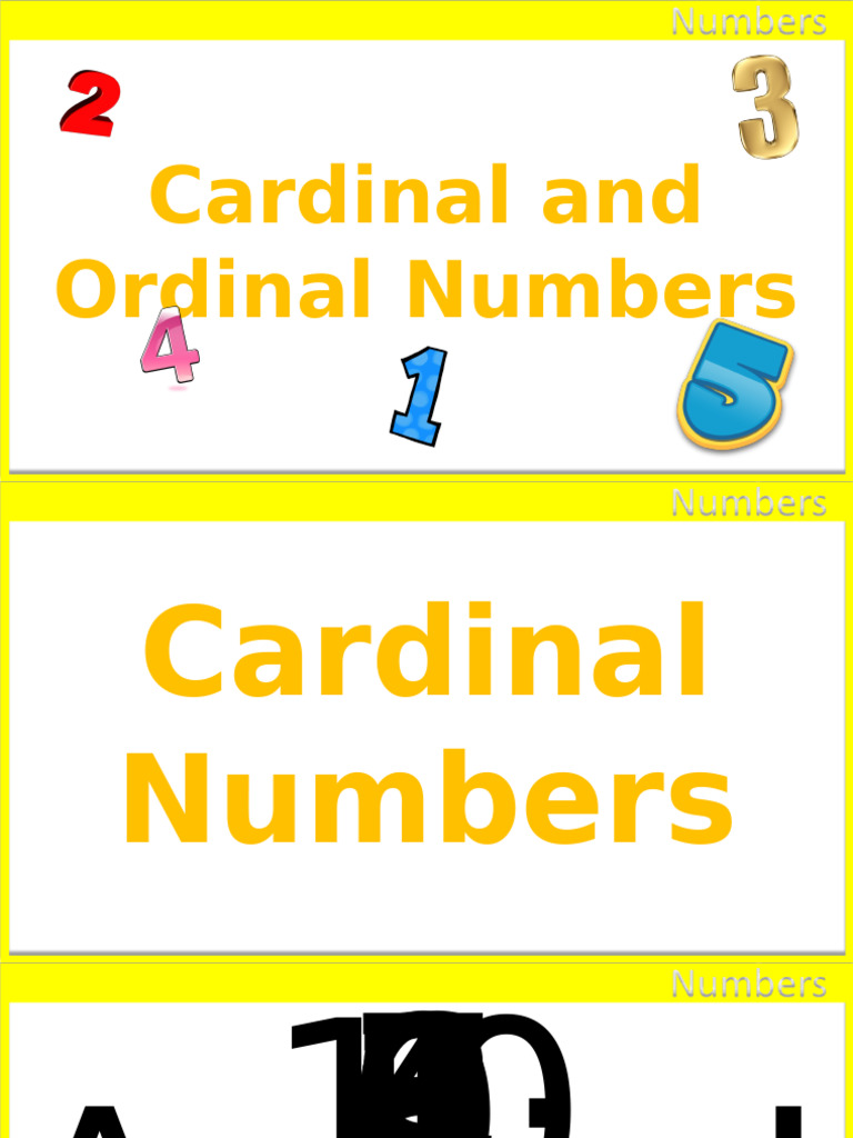 Cardinal and Ordinal Numbers Guide | PDF