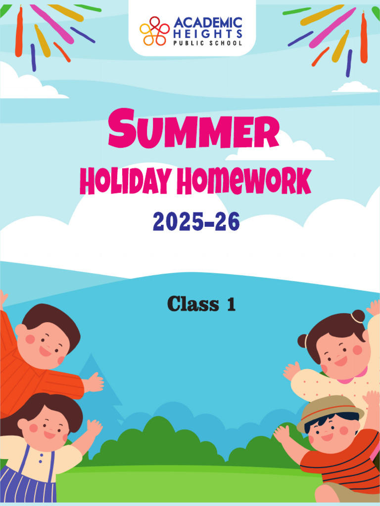 Holiday Homework Class 1 2025-26 | PDF