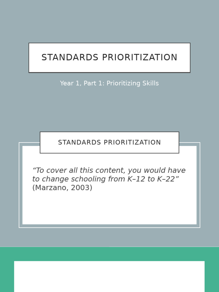 Fac MTNG Nov 23 - Standards Prioritization | PDF | Learning | Education ...