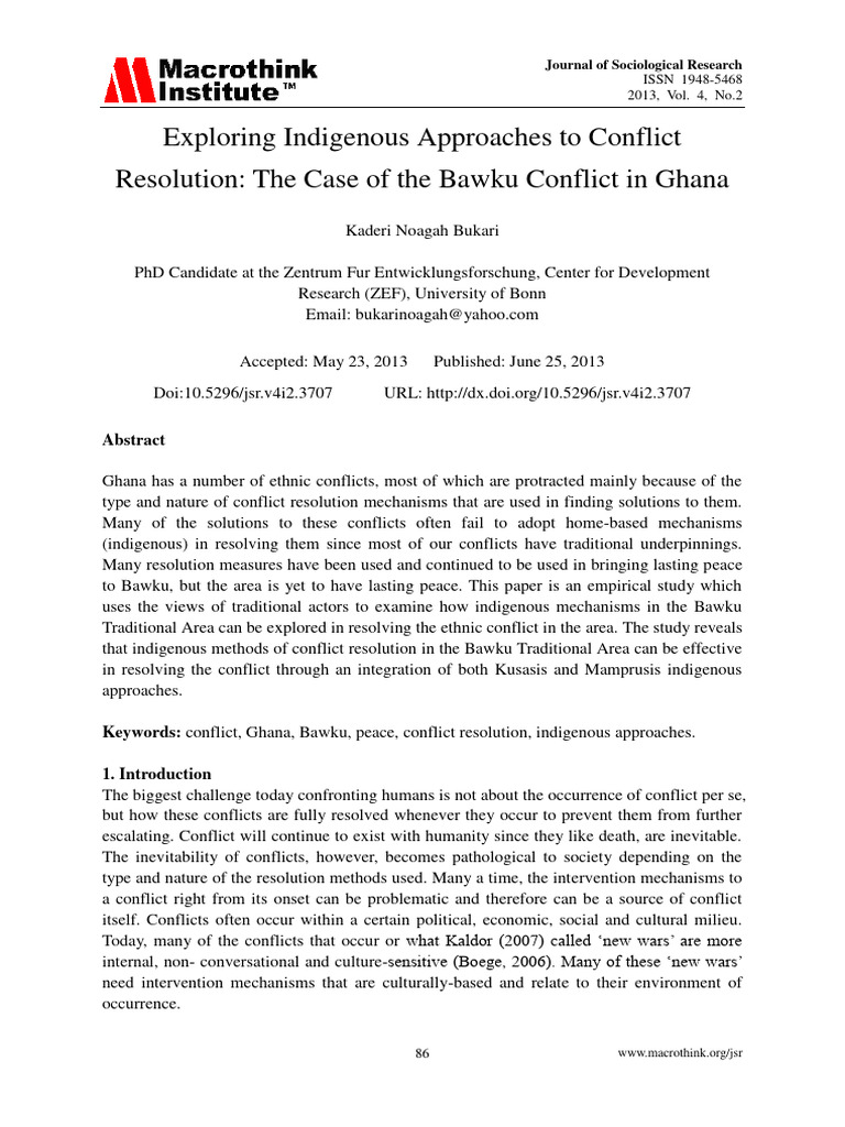 Exploring Indigenous Approaches To Confl | PDF | Conflict Resolution ...