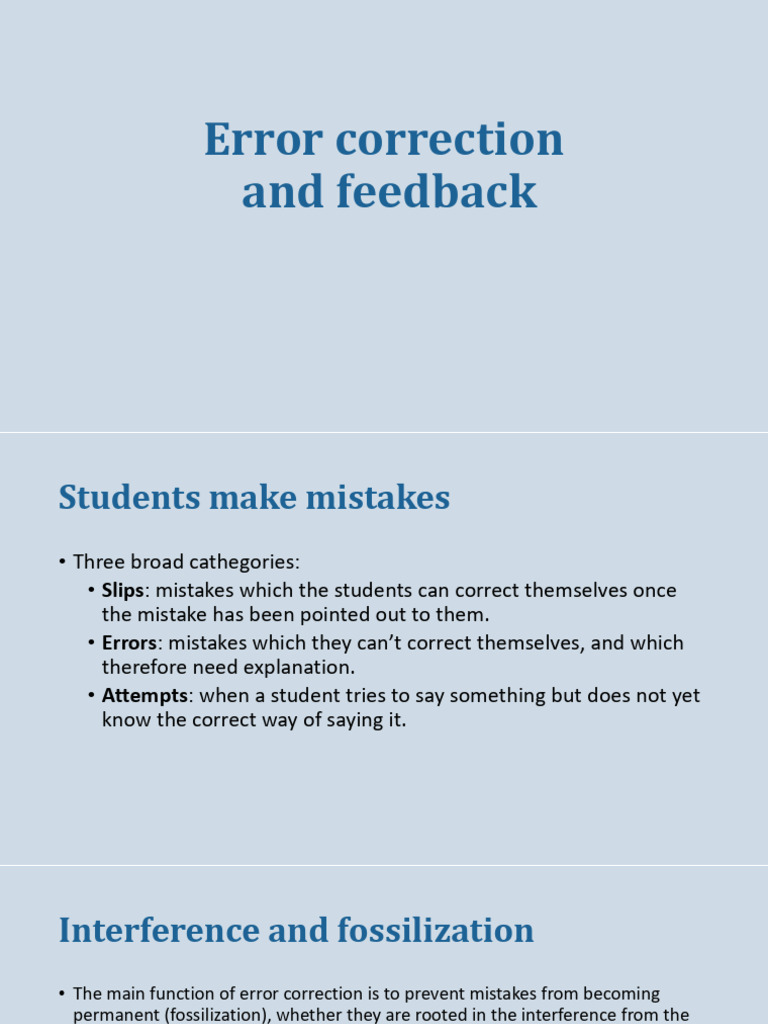 Pres. Error Correction | PDF | Error | Cognition