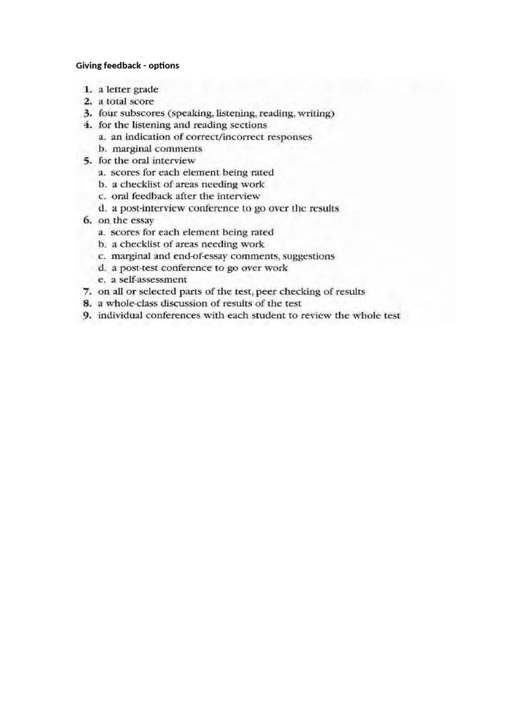 Giving Feedback Exercise | PDF