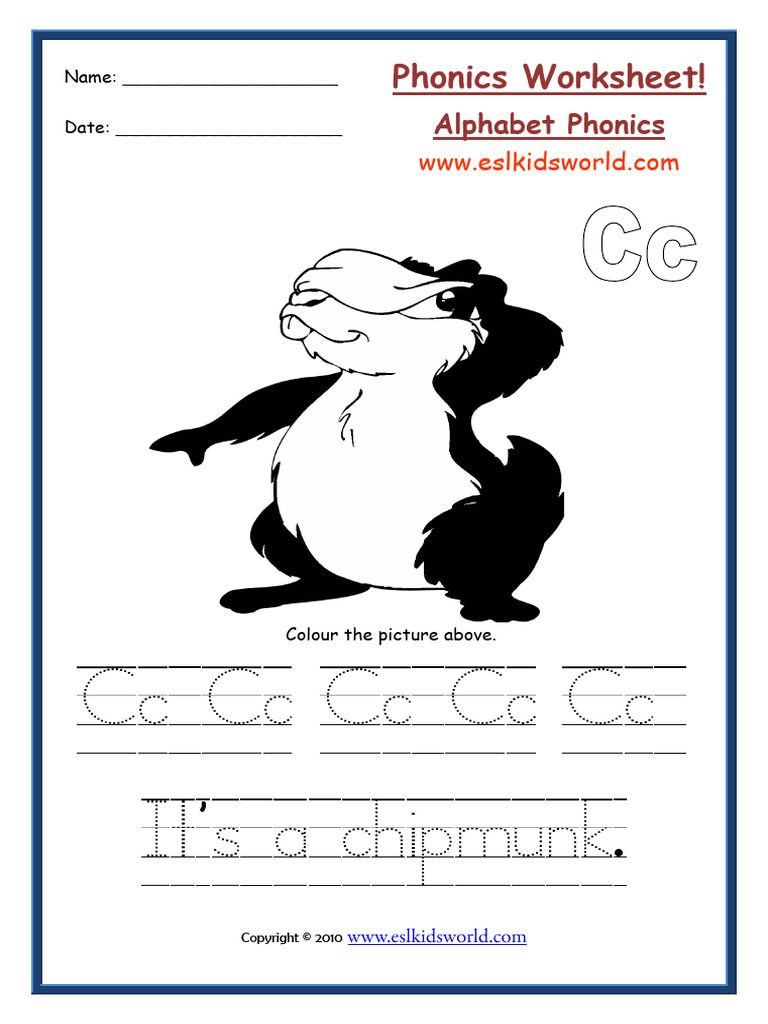 Phonics Alphabet Worksheet C | PDF
