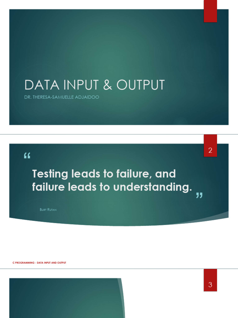 6 Data Input and Output | PDF | Computer Programming | Computing