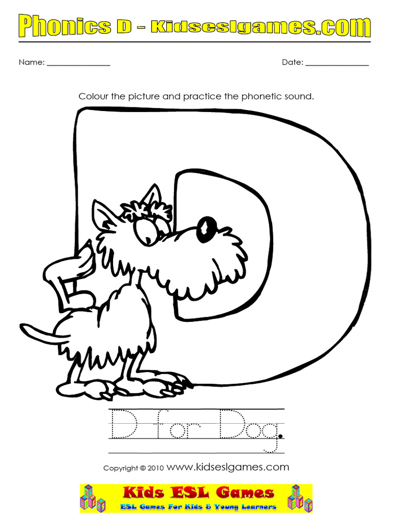 Phonics Alphabet Worksheet D Set 3 | PDF