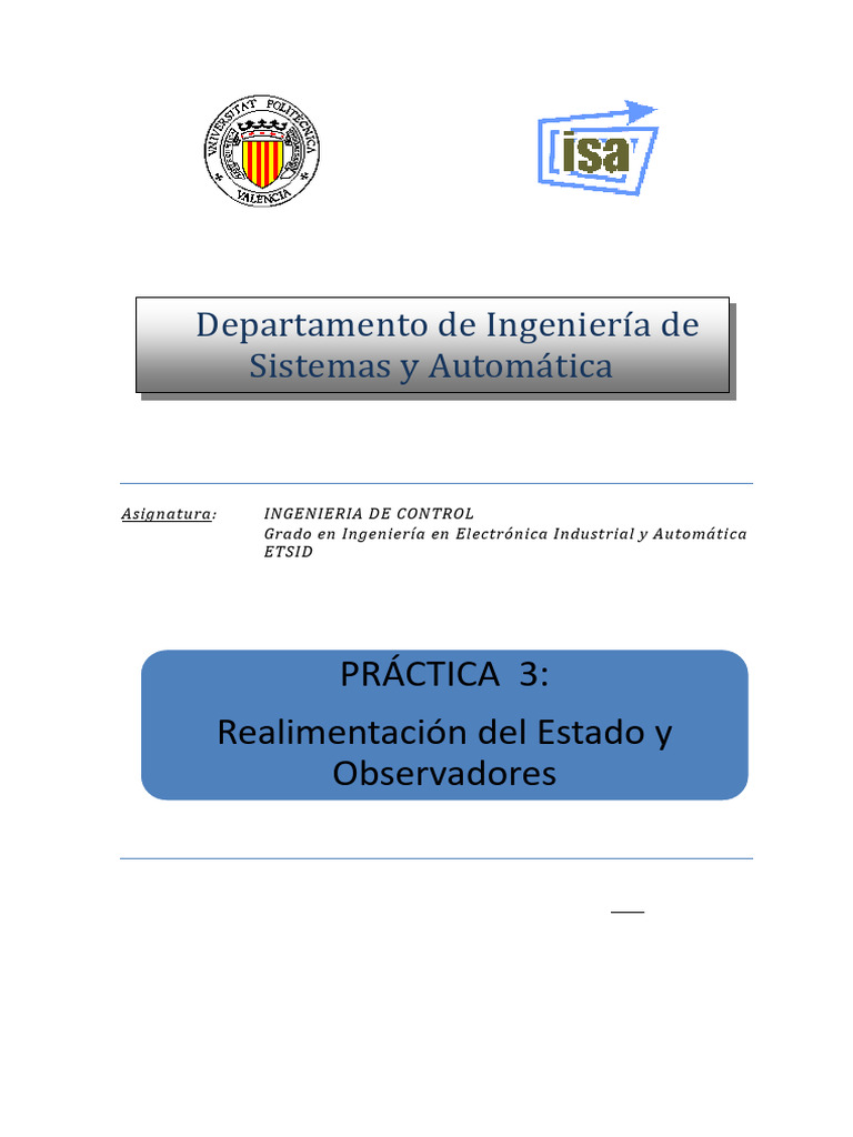 Prac3 Ic Giea | PDF | Matriz (Matemáticas) | Teoría de control