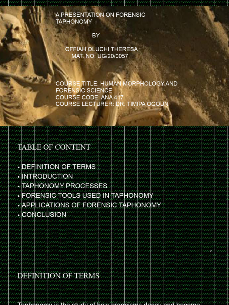 Forensic Taphonomy Overview and Applications | PDF | Decomposition ...