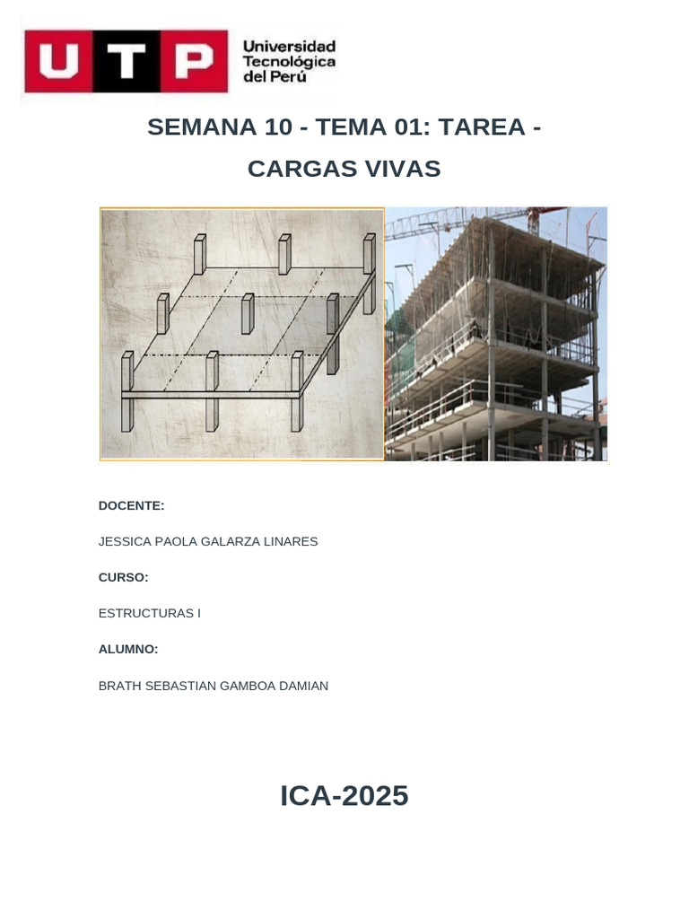 s10 Tema 01 Tarea Cargas Vivas | PDF