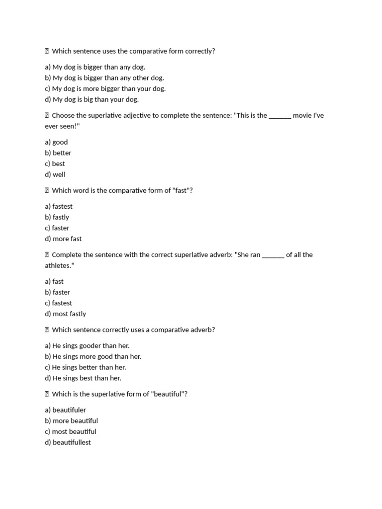 Comparative Ans Superlative | PDF | Adverb | Grammar